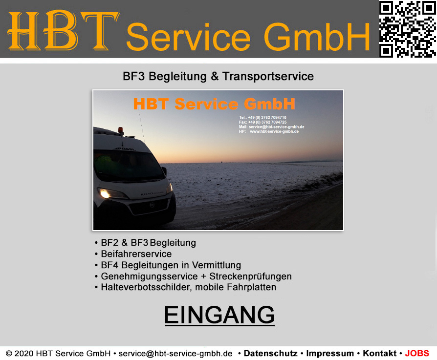 HBT Service GmbH, BF2, BF3, BF4 Begleitung, Genehmigungen, Transporte ...